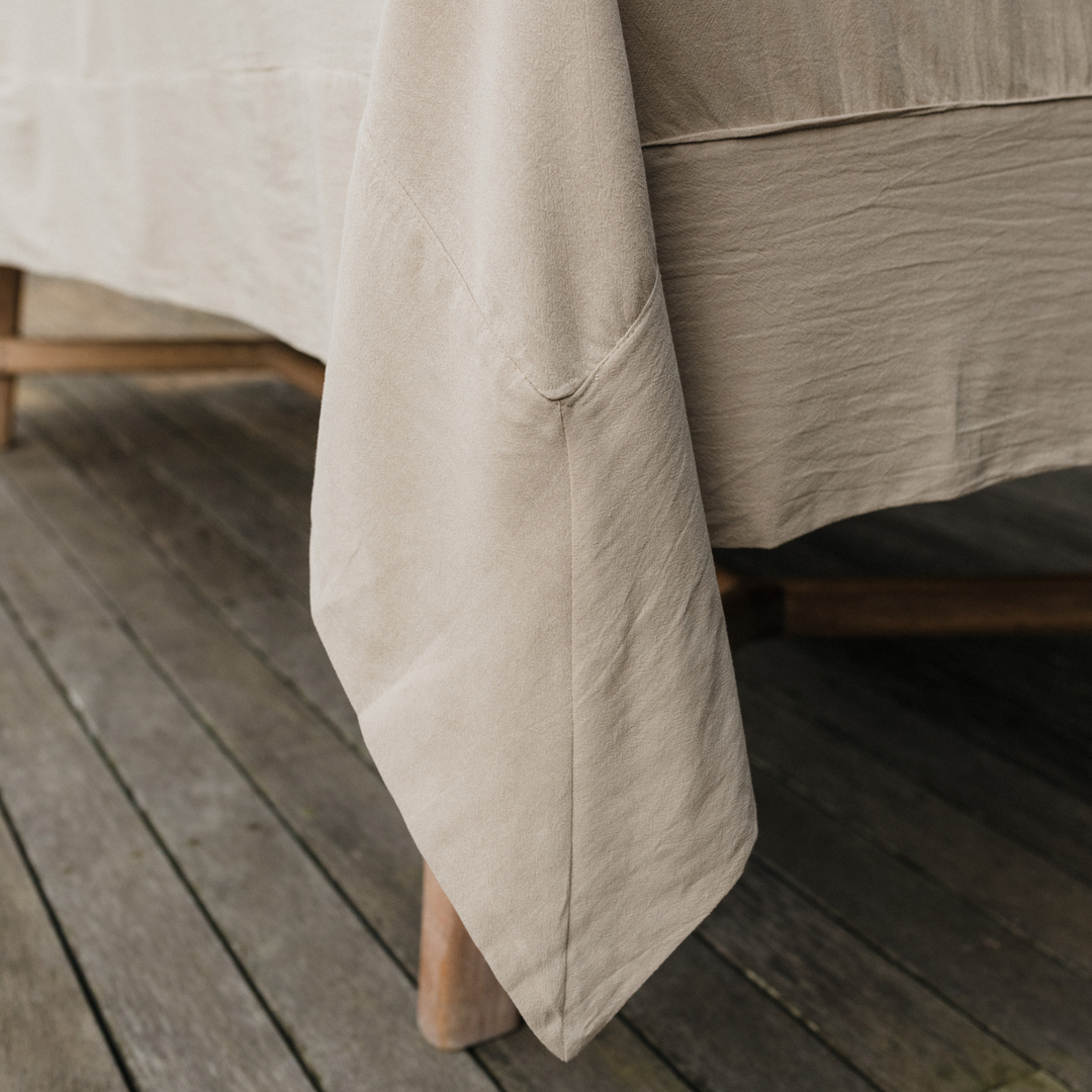 Stonewashed Cotton Sand Tablecloth – Art of Curation